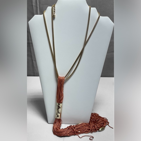 Jewelry | Chic Gold And Rust Necklace | Poshmark